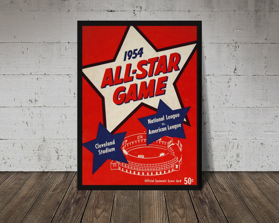 1954 ALL-STAR GAME Print Vintage Baseball Poster Retro - Etsy