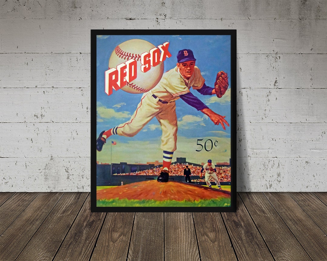 BOSTON RED SOX Print Vintage Baseball Poster. Retro Baseball Poster ...