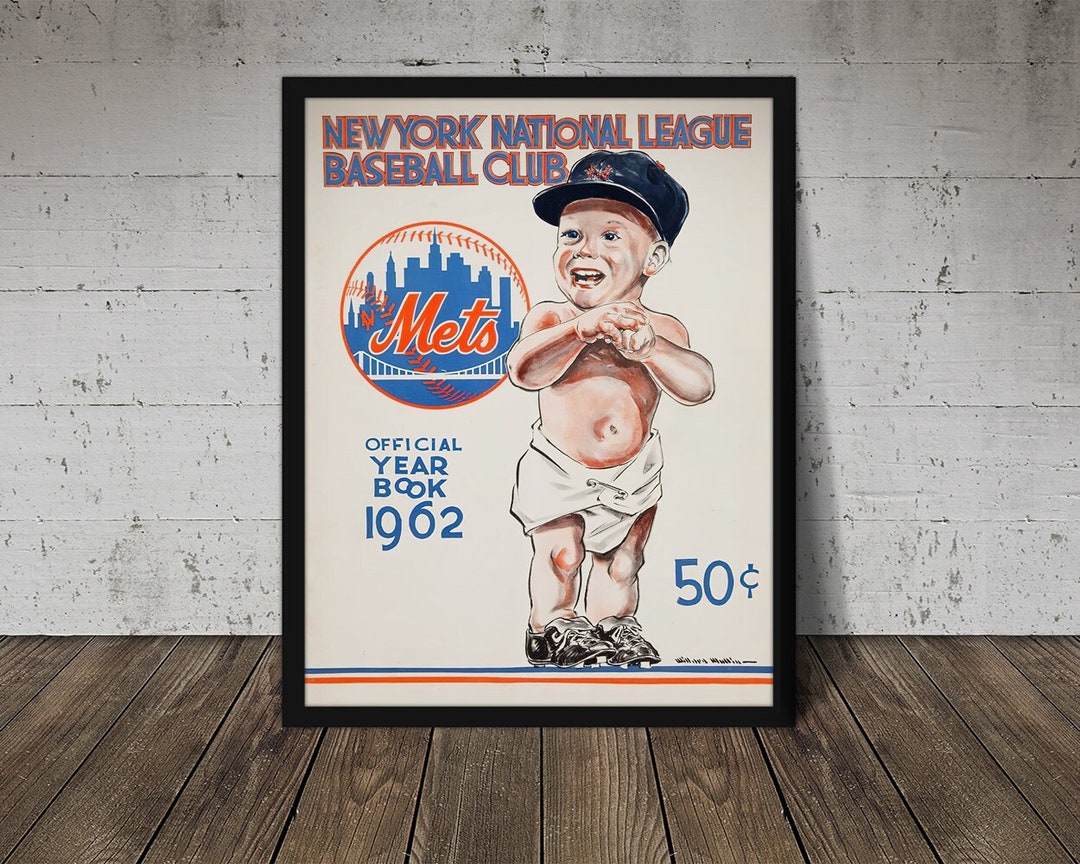 1962 NEW YORK METS Print Vintage Baseball Poster, Retro Baseball Poster ...