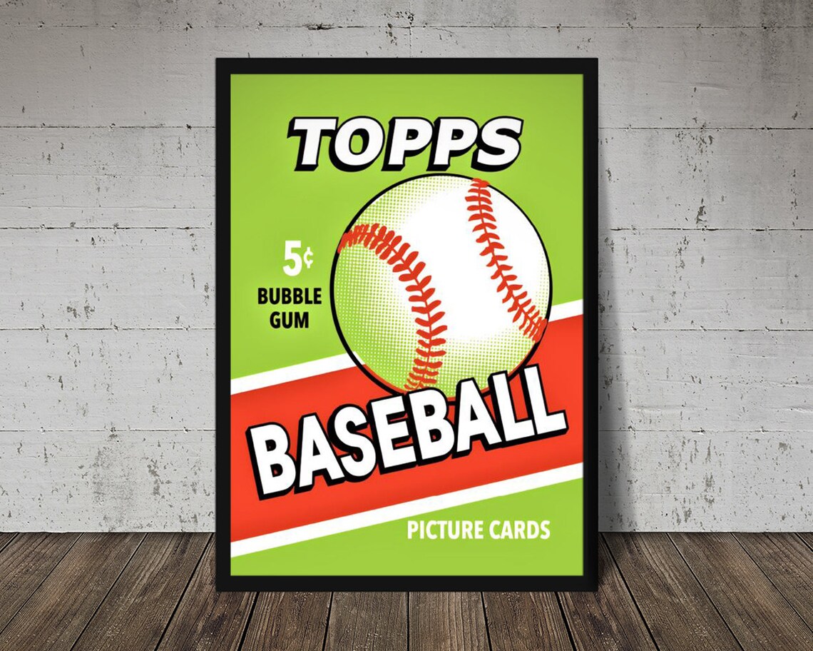 1955 TOPPS BASEBALL CARDS print Vintage Baseball Poster | Etsy