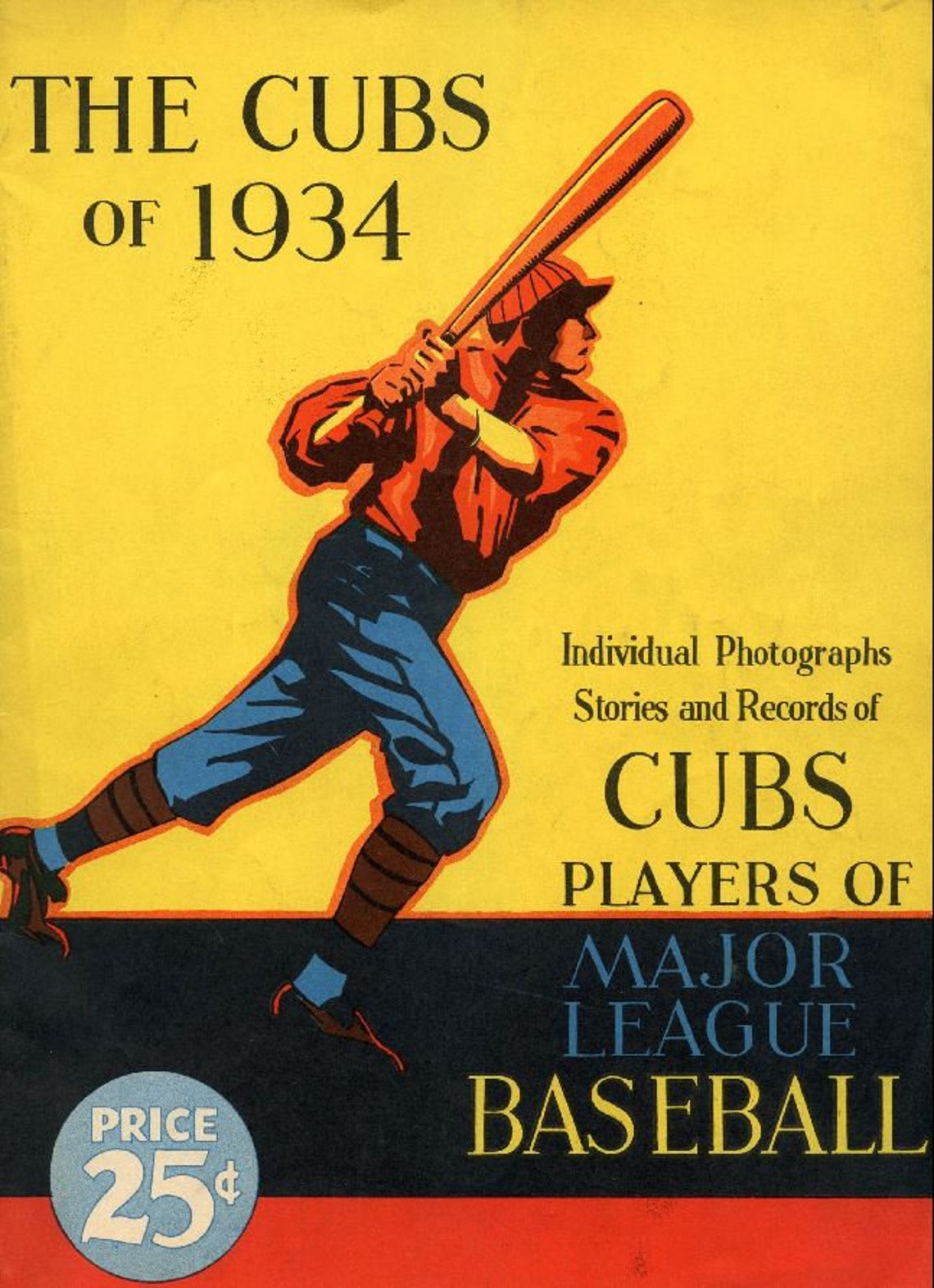 1934 CHICAGO CUBS Print Vintage Baseball Poster. Retro - Etsy