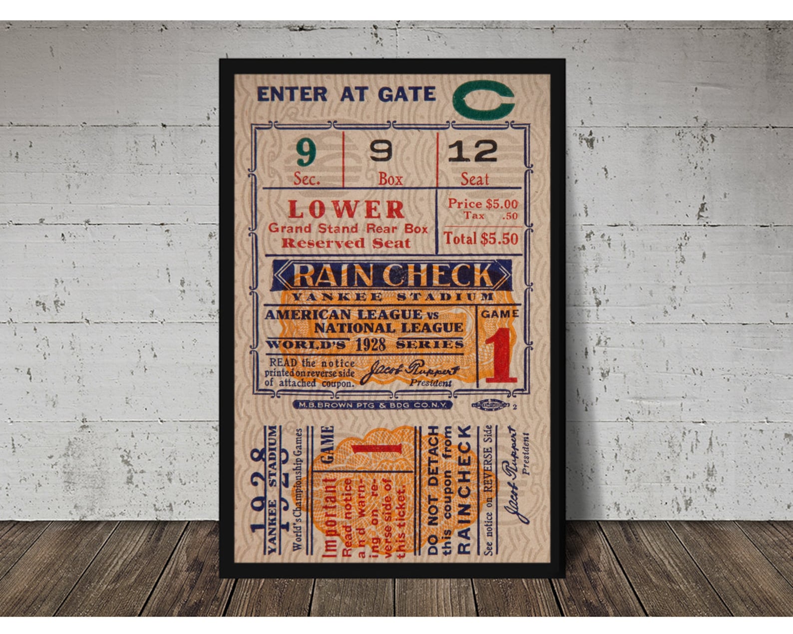 1928 NEW YORK YANKEES Print / Game Ticket Vintage Baseball - Etsy