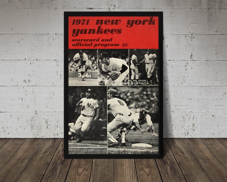 1971 NEW YORK YANKEES Print Vintage Baseball Poster Retro - Etsy