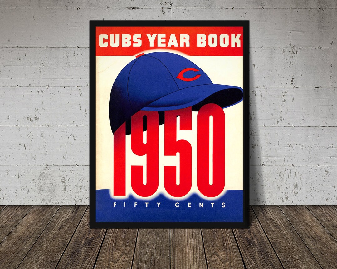1950 CHICAGO CUBS Print Vintage Baseball Poster. Retro Baseball Poster ...