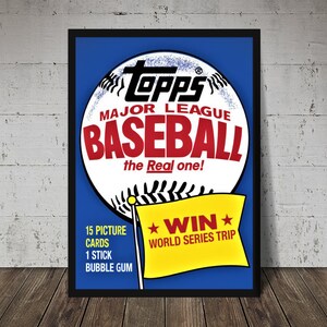 1983 TOPPS BASEBALL CARDS Print Vintage Baseball Poster, Retro Baseball ...