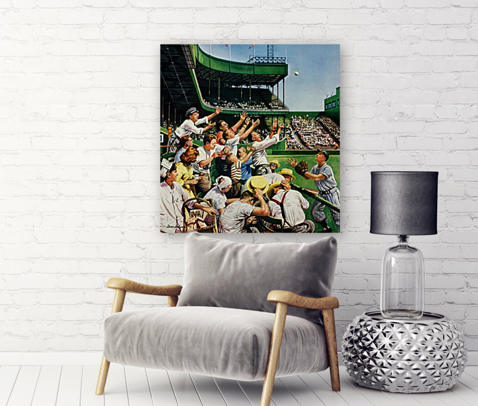 VINTAGE BASEBALL LITHOGRAPH Baseball Painting Retro - Etsy