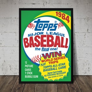 1984 TOPPS BASEBALL CARDS Print Vintage Baseball Poster - Etsy