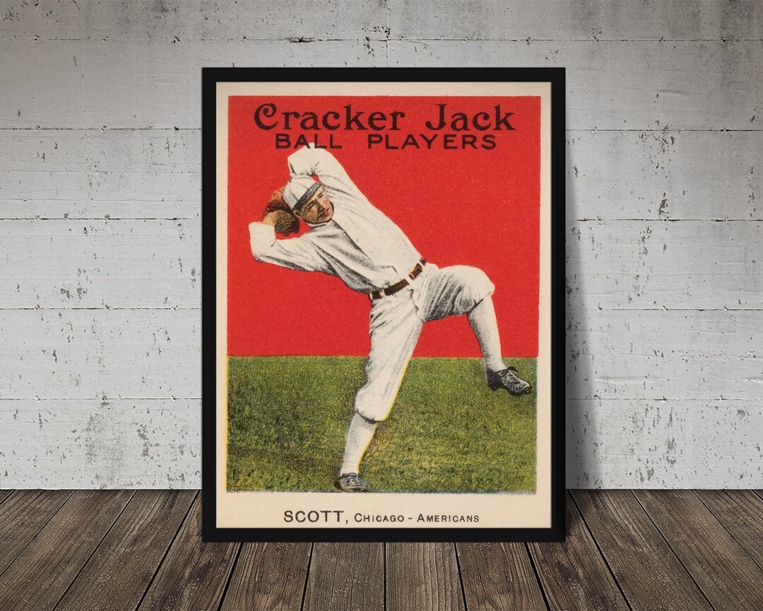 1915 JAMES SCOTT Cracker Jack 26 Card Print Vintage Baseball Poster ...