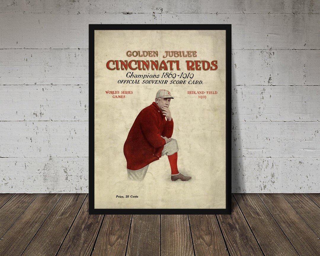 1919 CINCINNATI REDS Print Vintage Baseball Poster. Retro Baseball ...