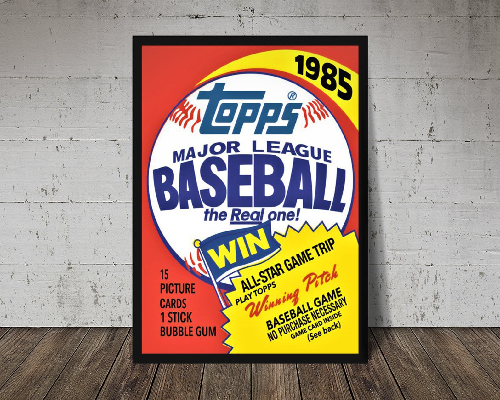 1985 TOPPS BASEBALL CARDS Print Vintage Baseball Poster | Etsy