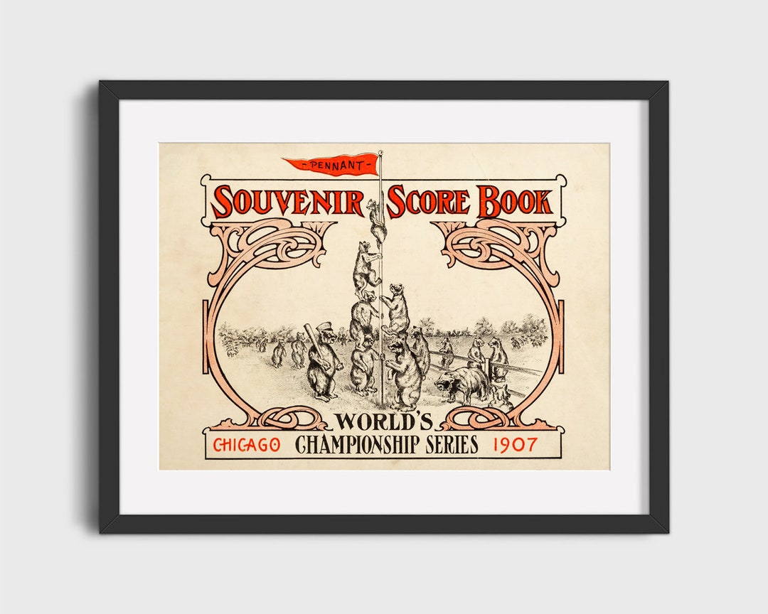 1907 CHICAGO CUBS World Series Print Vintage Baseball Poster, Retro ...