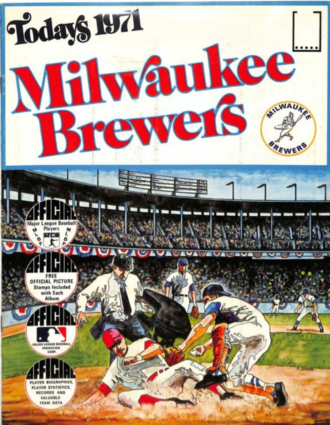 1971 MILWAUKEE BREWERS Print Vintage Baseball Poster Retro | Etsy