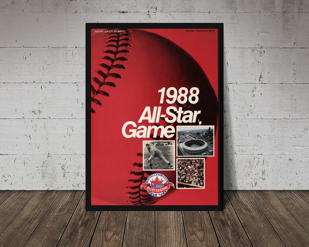 1988 ALL-STAR GAME Print Vintage Baseball Poster. Retro Baseball Poster ...