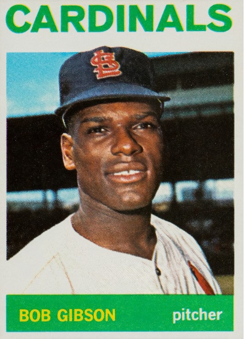 1964 BOB GIBSON Topps 460 Baseball Card Print Vintage - Etsy
