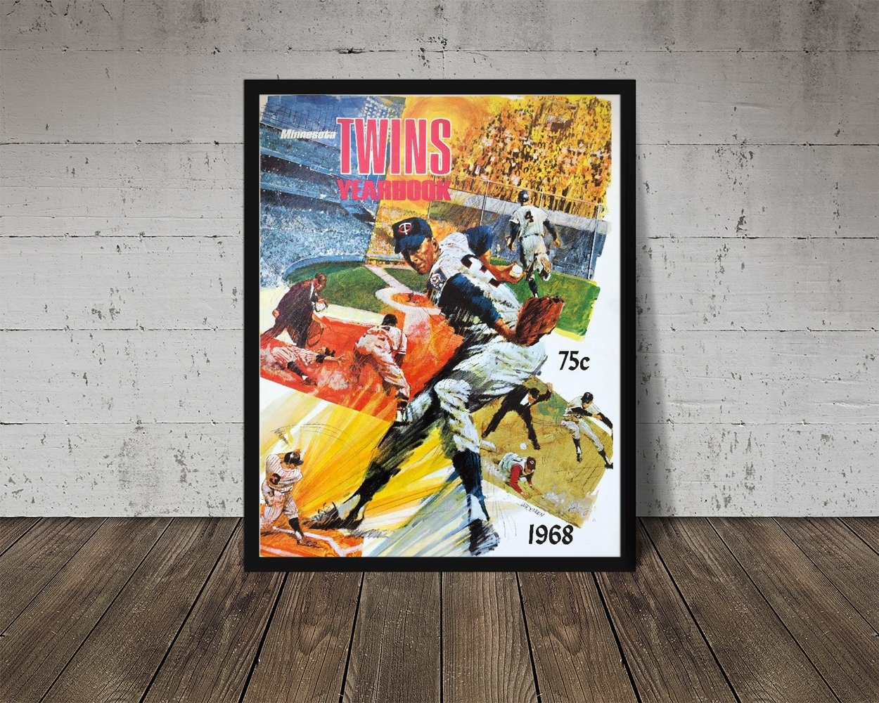 1968 MINNESOTA TWINS Print Vintage Baseball Poster Retro | Etsy