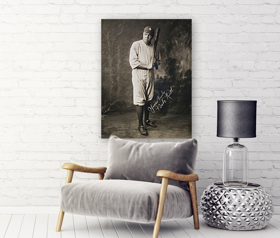 BABE RUTH Print Vintage Baseball Poster Retro Baseball | Etsy