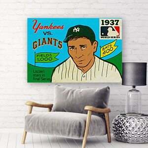 1937 NEW YORK YANKEES Print Vintage Baseball Poster, Retro Baseball ...