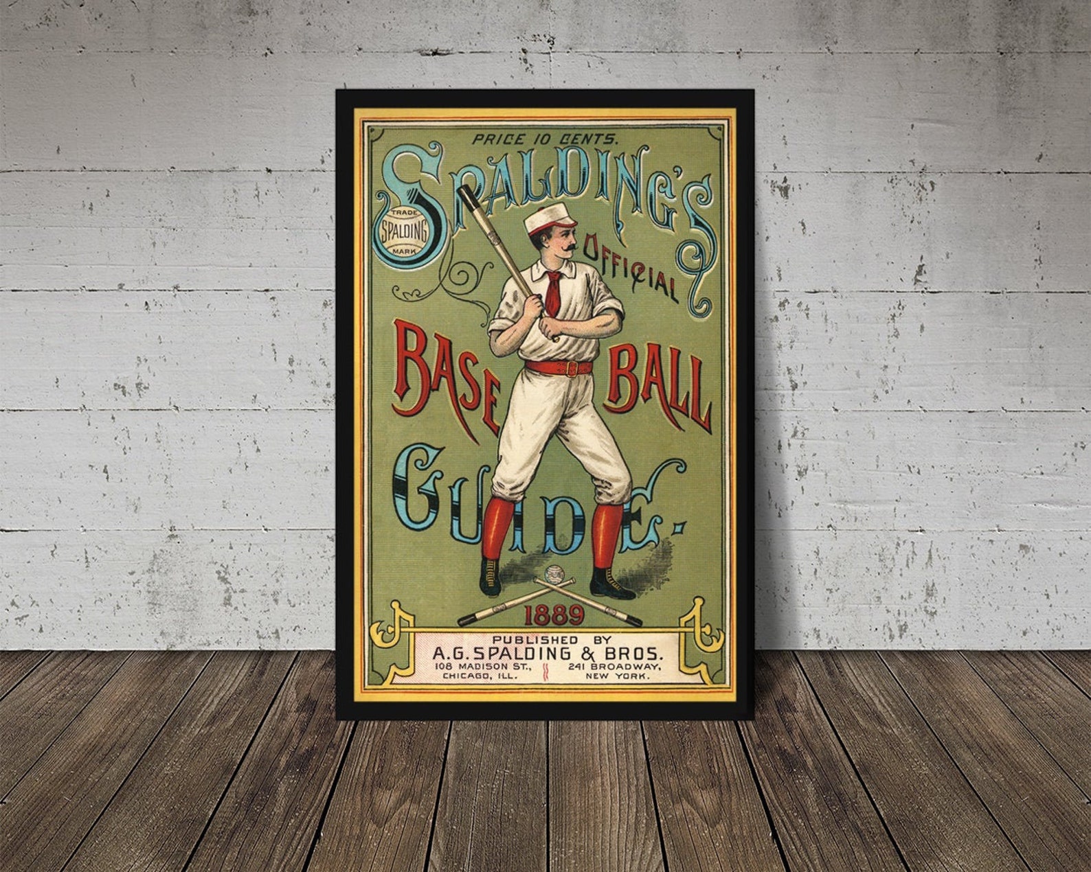 1889 SPALDING BASEBALL GUIDE Print Vintage Baseball Poster | Etsy