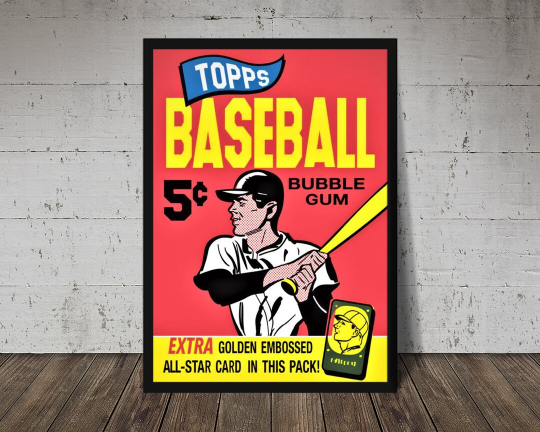 1965 TOPPS BASEBALL CARDS Print Vintage Baseball Poster, Retro Baseball ...