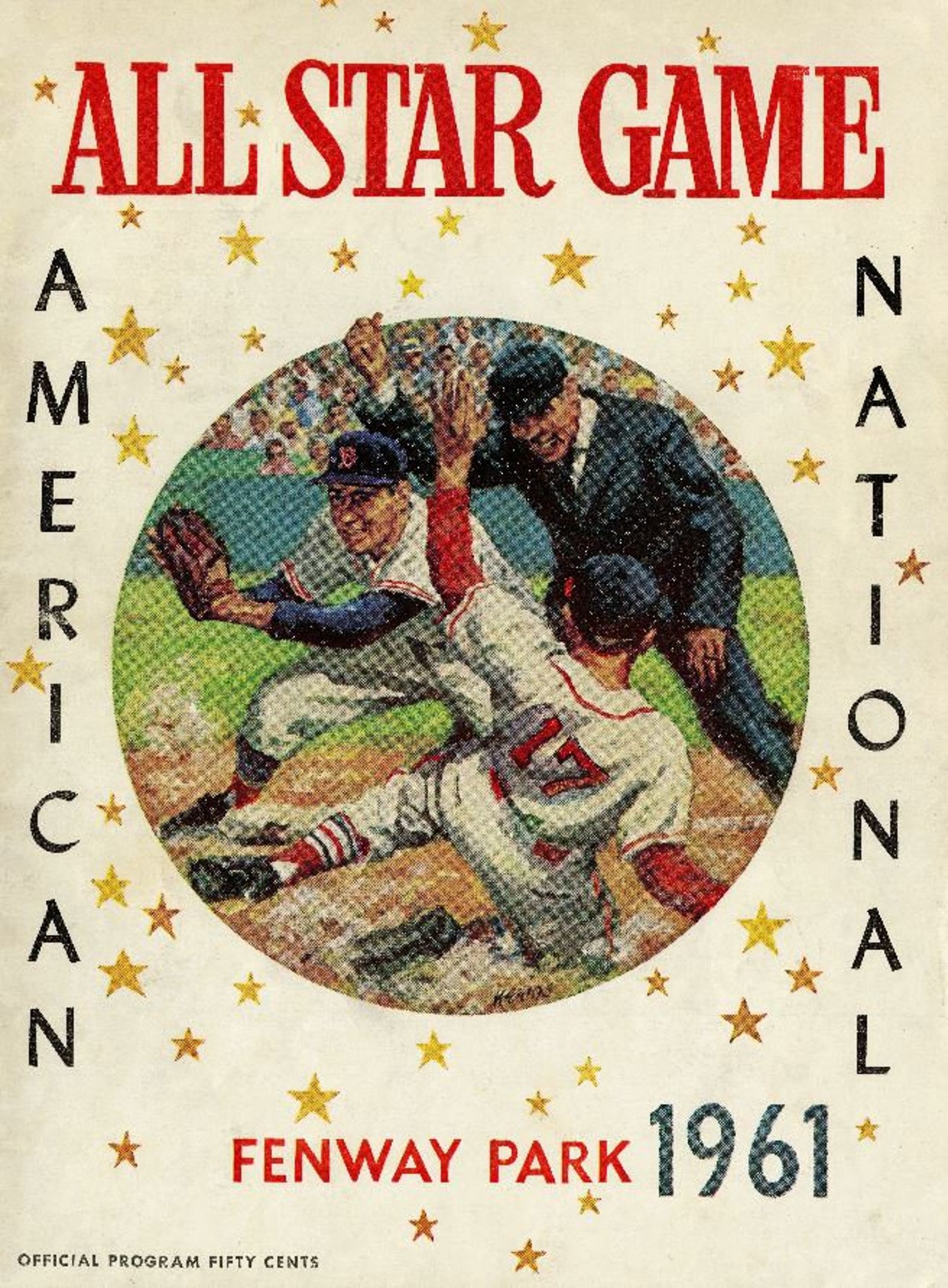 1961 ALL-STAR GAME Print Vintage Baseball Poster Retro - Etsy