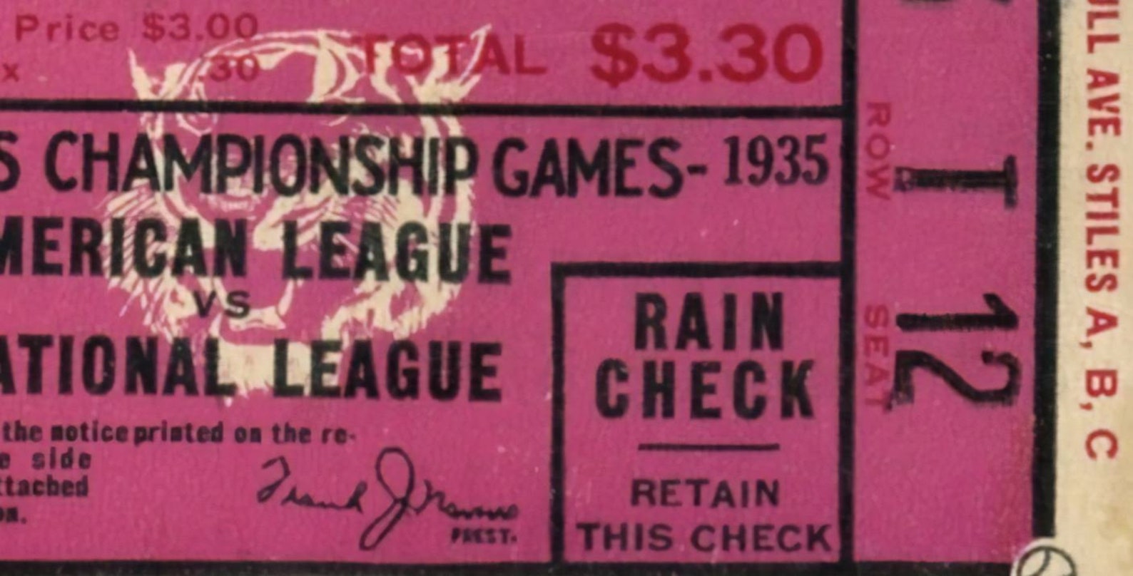 1935 DETROIT TIGERS Game Ticket Print Vintage Baseball - Etsy