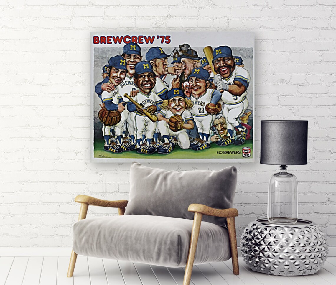 1975 MILWAUKEE BREWERS Print Vintage Baseball Poster Retro - Etsy
