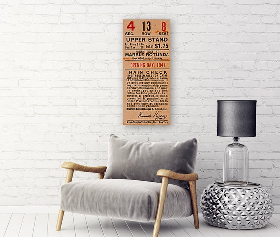 1947 JACKIE ROBINSON Game Ticket Print Vintage Baseball | Etsy