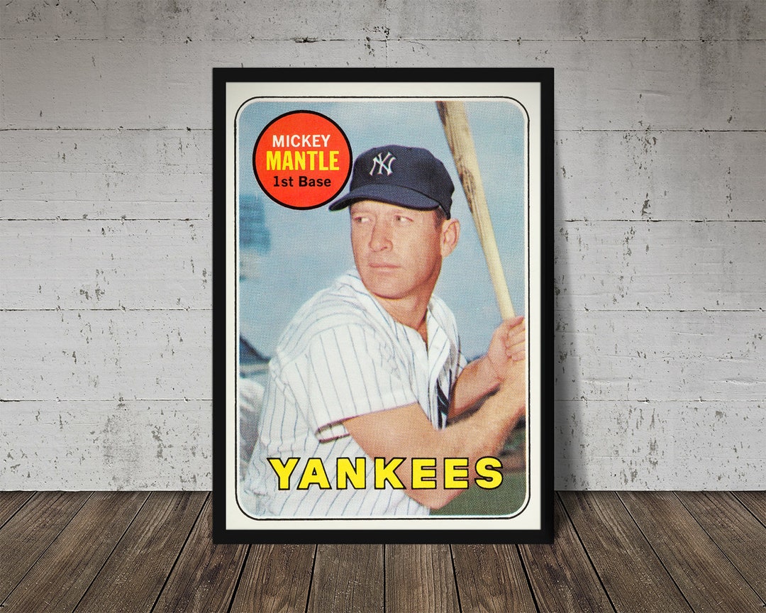 1969 MICKEY MANTLE Topps 500 Print Vintage Baseball Poster, Rare ...