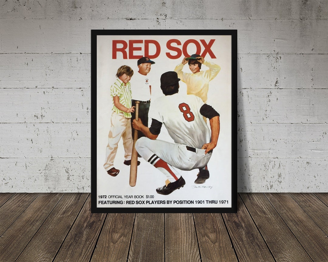 1972 BOSTON RED SOX Print Vintage Baseball Poster. Retro Baseball ...
