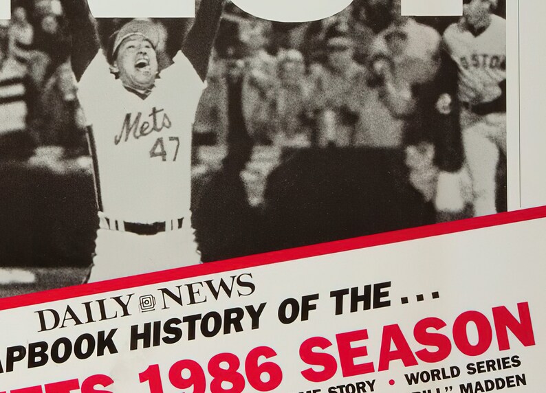 1986 NEW YORK METS Print Vintage Baseball Poster Retro | Etsy