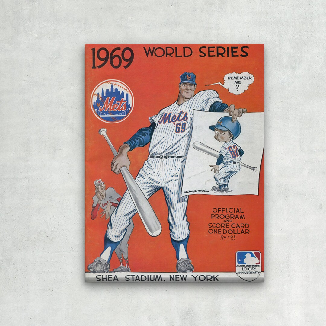 WRAPPED CANVAS 1969 New York Mets Print miracle Mets Vintage Baseball ...