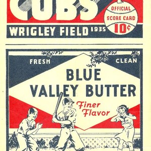 1935 CHICAGO CUBS Print Vintage Baseball Poster, Retro Baseball Poster ...