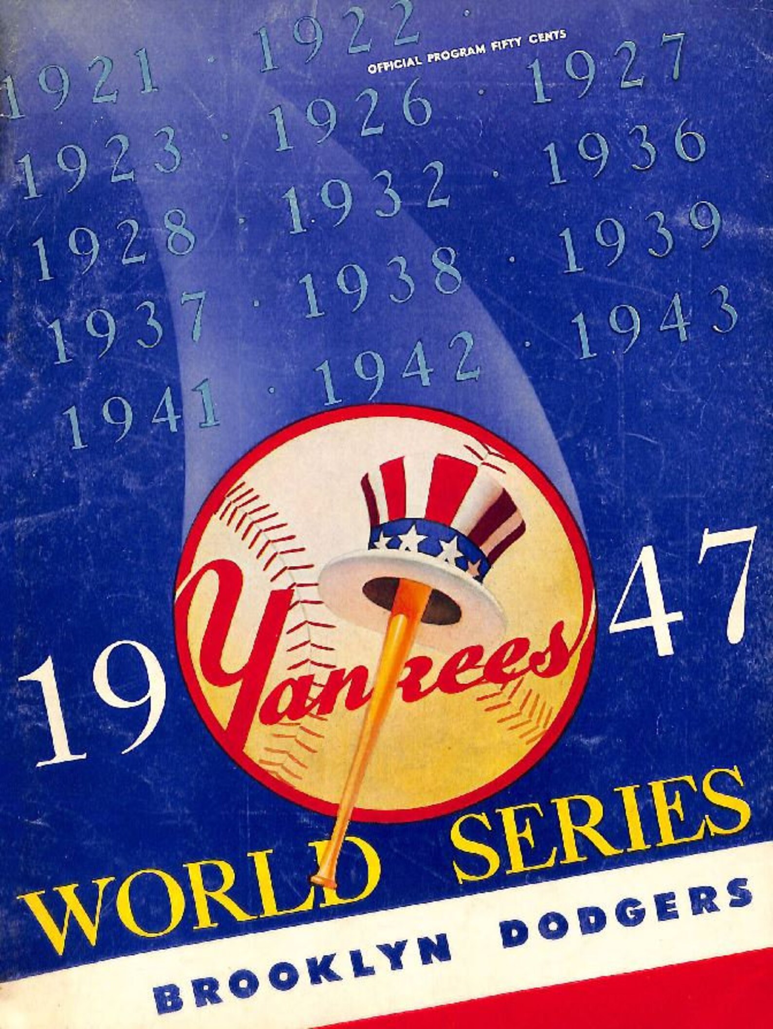 1947 NEW YORK YANKEES Print Vs. Brooklyn Dodgers Vintage Baseball ...