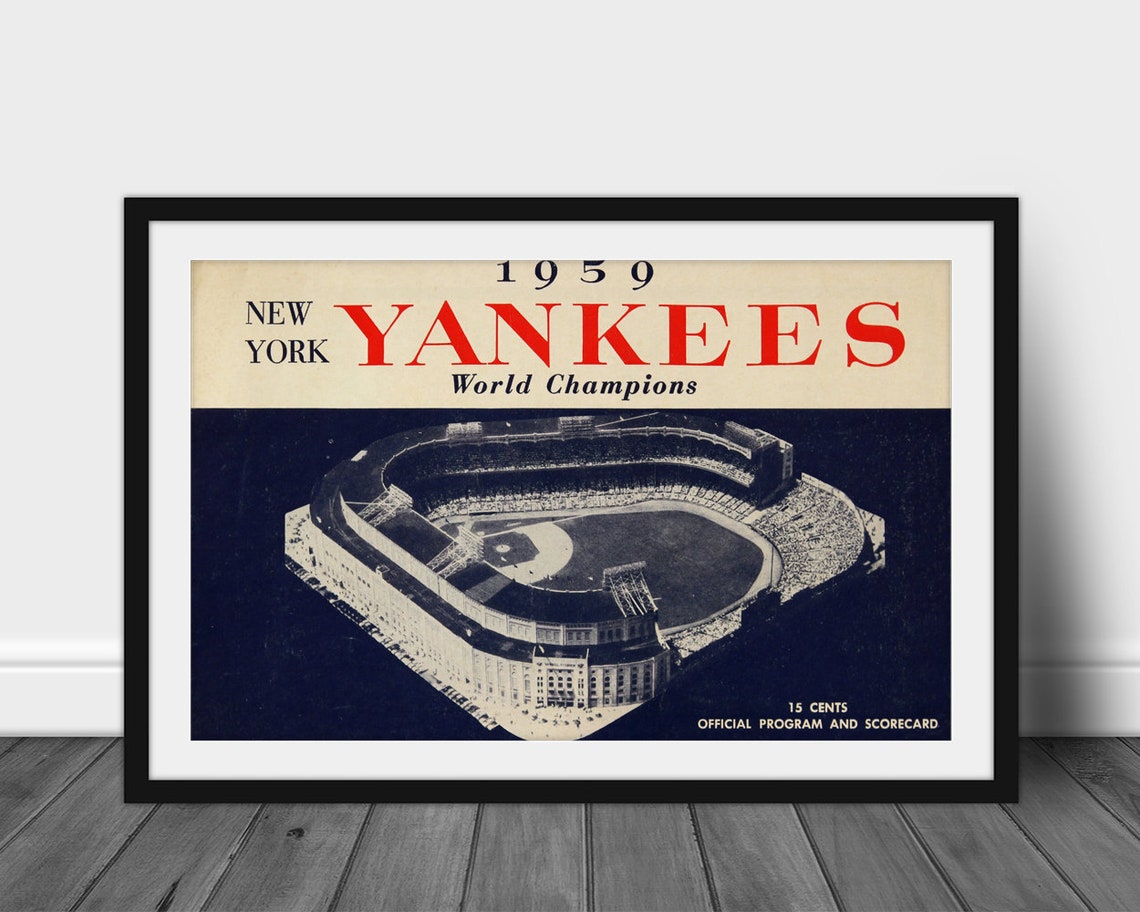1959 NEW YORK YANKEES Print Vintage Baseball Poster Retro - Etsy