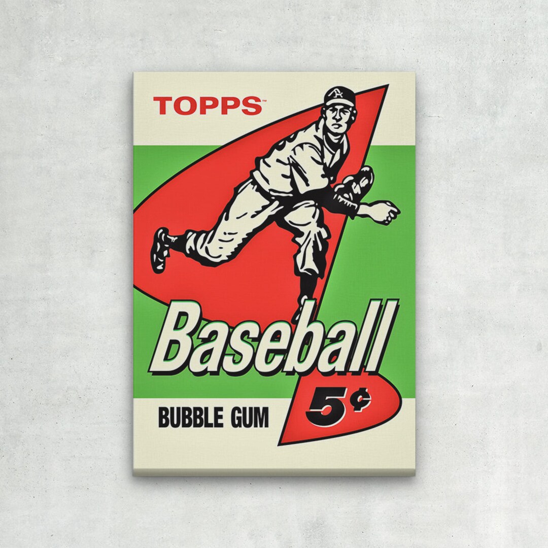 WRAPPED CANVAS 1958 TOPPS Baseball Cards Print Vintage Baseball Poster ...