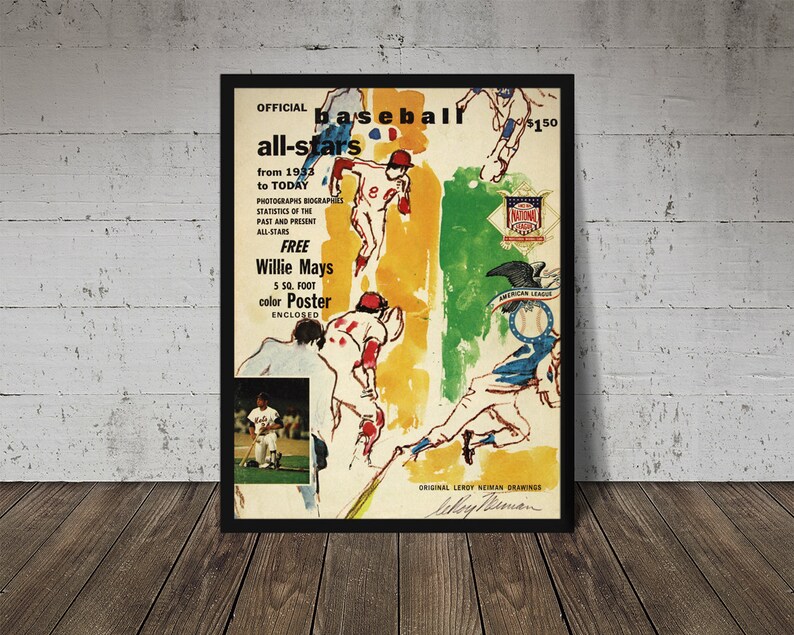 1933 ALL-STAR GAME Print Vintage Baseball Poster Retro - Etsy