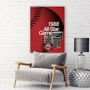 1988 ALL-STAR GAME Print Vintage Baseball Poster. Retro Baseball Poster ...