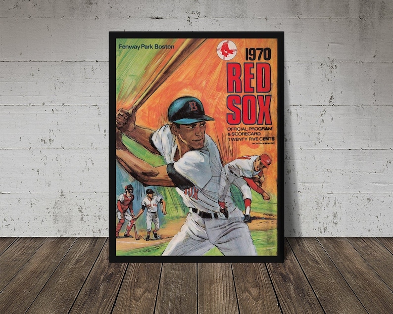 1970 BOSTON RED SOX Print Vintage Baseball Poster. Retro | Etsy