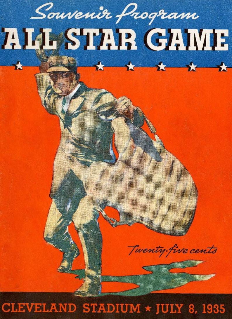 1935 ALL-STAR GAME Print Vintage Baseball Poster. Retro - Etsy