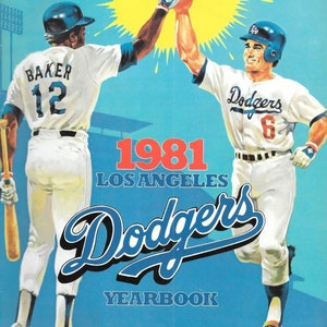 1981 LOS ANGELES DODGERS Print Vintage Baseball Poster, Retro Baseball ...