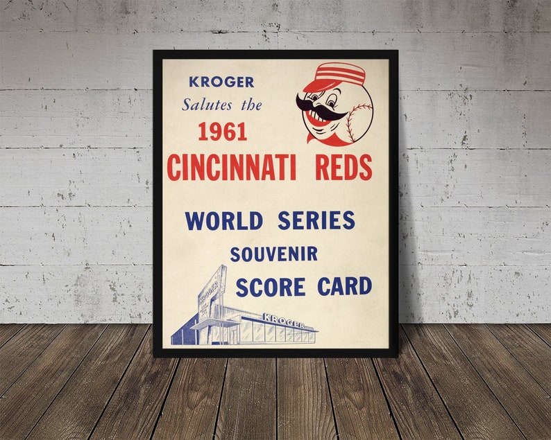 1961 CINCINNATI REDS Print Vintage Baseball Poster. Retro | Etsy