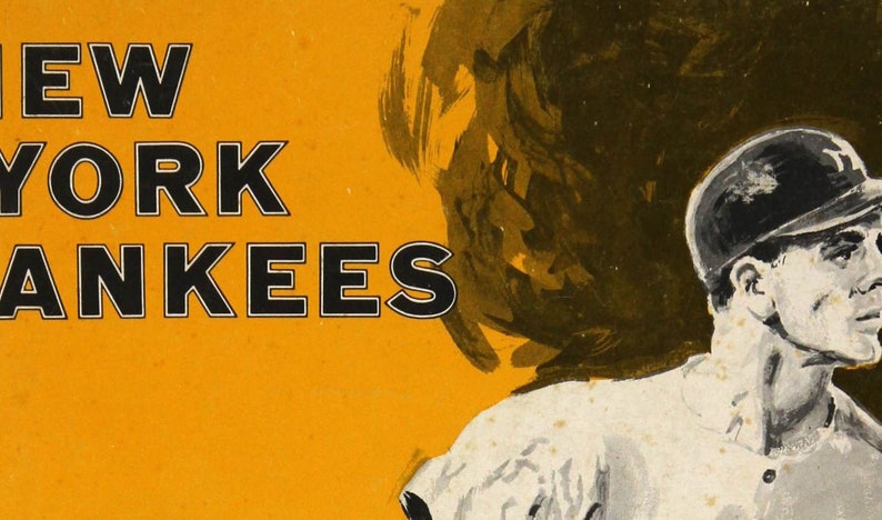 1965 NEW YORK YANKEES print Vintage Baseball Poster Retro | Etsy