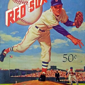 BOSTON RED SOX Print Vintage Baseball Poster. Retro Baseball Poster ...