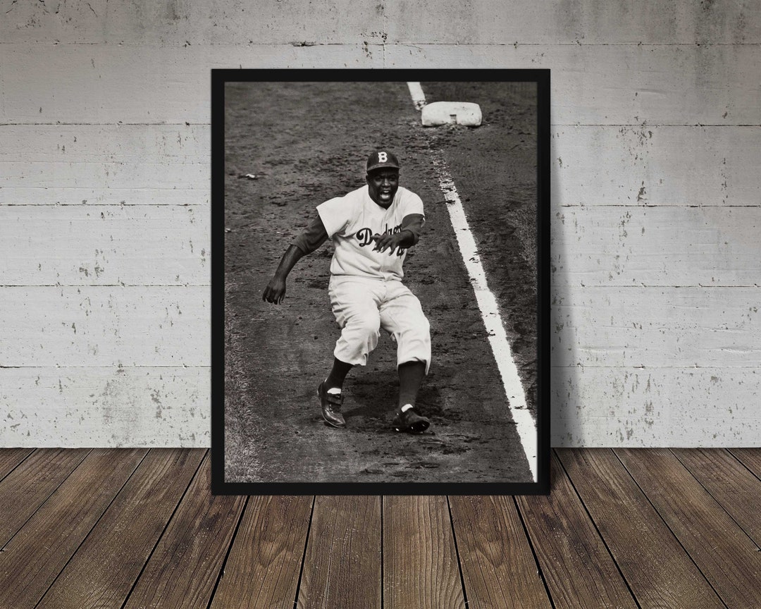 1955 JACKIE ROBINSON Print Vintage Baseball Poster. Retro Baseball ...