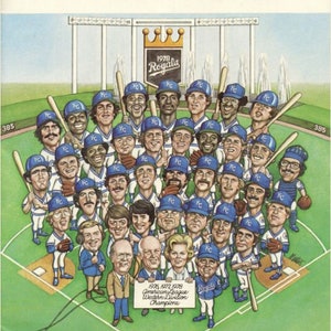 1978 KANSAS CITY ROYALS Print Vintage Baseball Poster, Retro Baseball ...