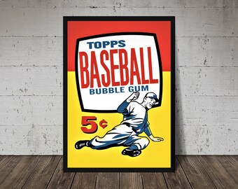 1984 TOPPS BASEBALL CARDS Print Vintage Baseball Poster, Retro Baseball ...