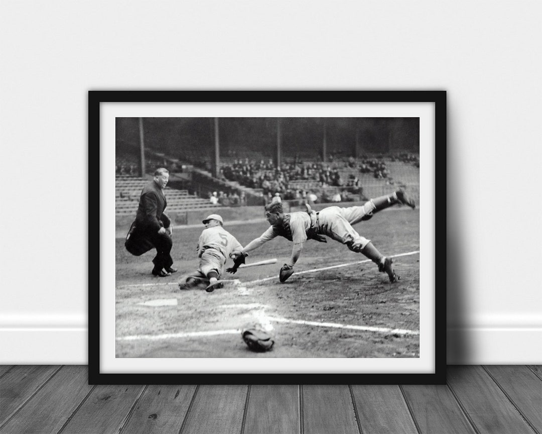 1926 Mickey Cochrane Catcher Photo Detroit Tigers Vintage Baseball Poster Retro Baseball Poster