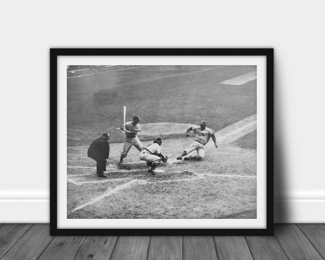 1955 JACKIE ROBINSON Print Vintage Baseball Poster. Retro Baseball ...
