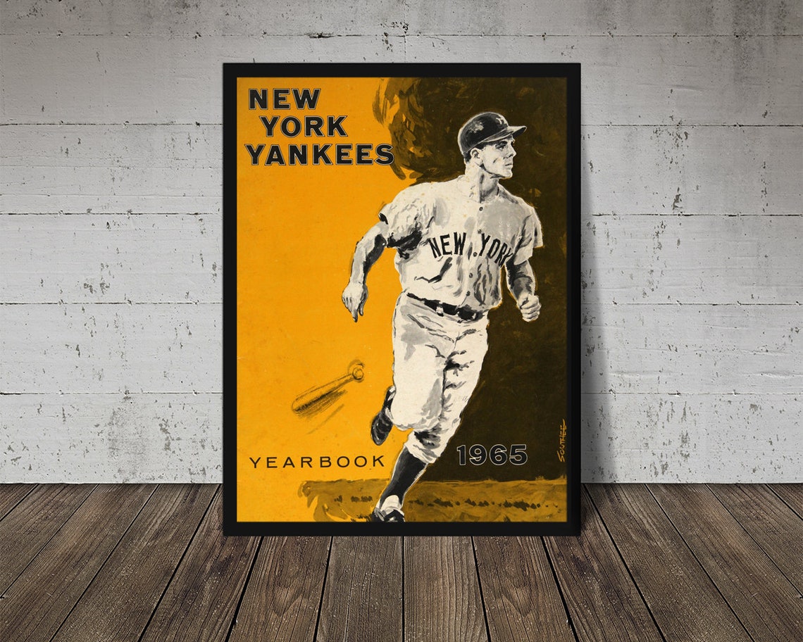 1965 NEW YORK YANKEES print Vintage Baseball Poster Retro | Etsy