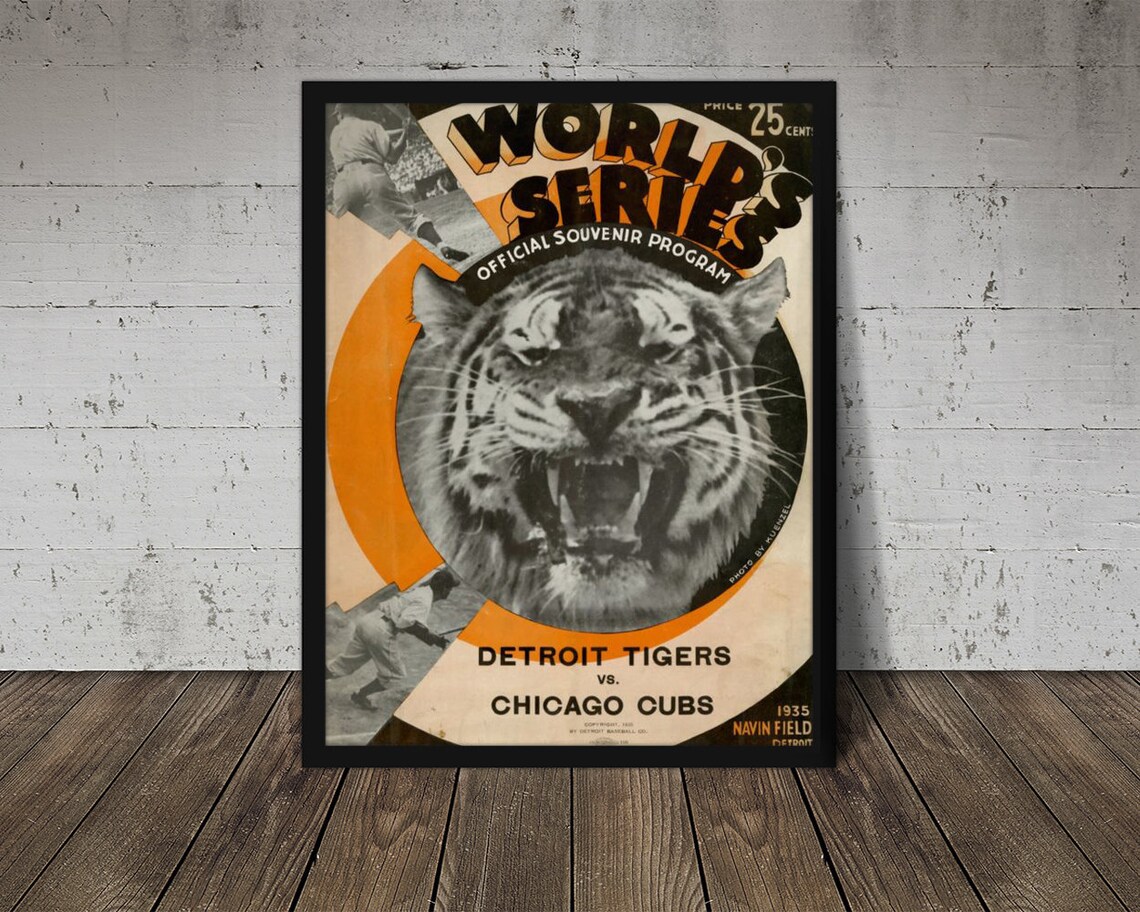 1935 DETROIT TIGERS Print Vintage Baseball Poster Retro - Etsy